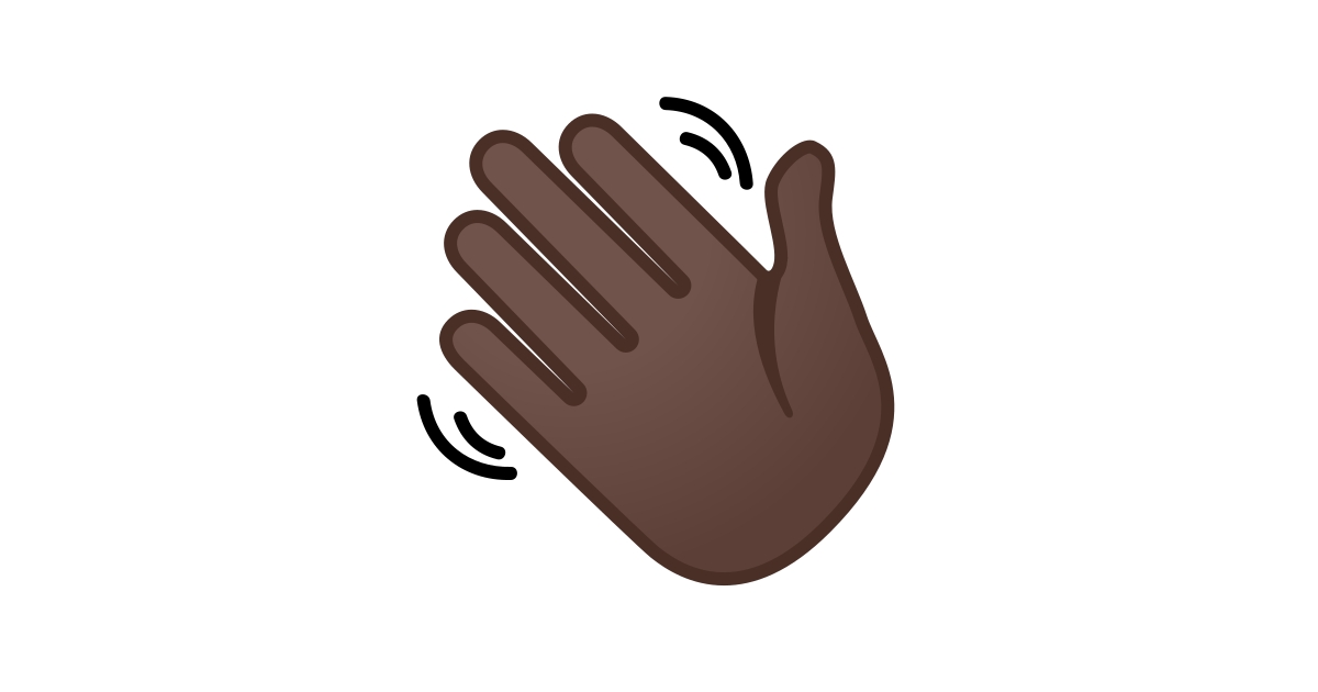👋🏿 winkende Hand: dunkle Hautfarbe-Emoji