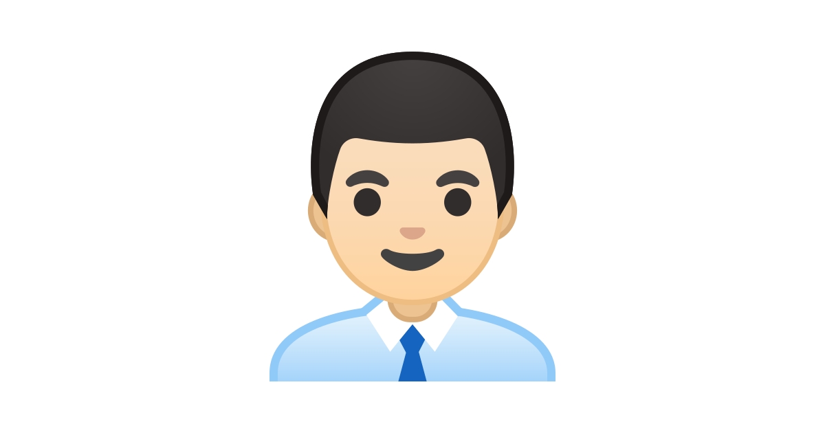 👨🏻‍💼 Employé De Bureau : Peau Claire Emoji