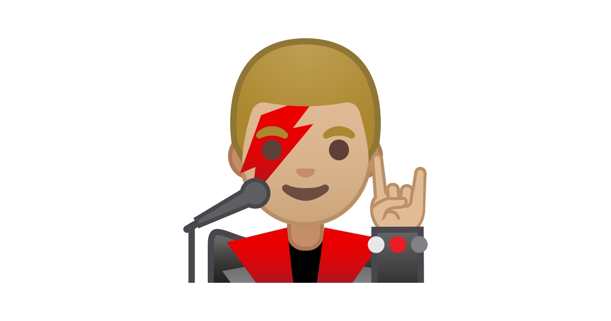 👨🏼‍🎤 Sänger: mittelhelle Hautfarbe-Emoji