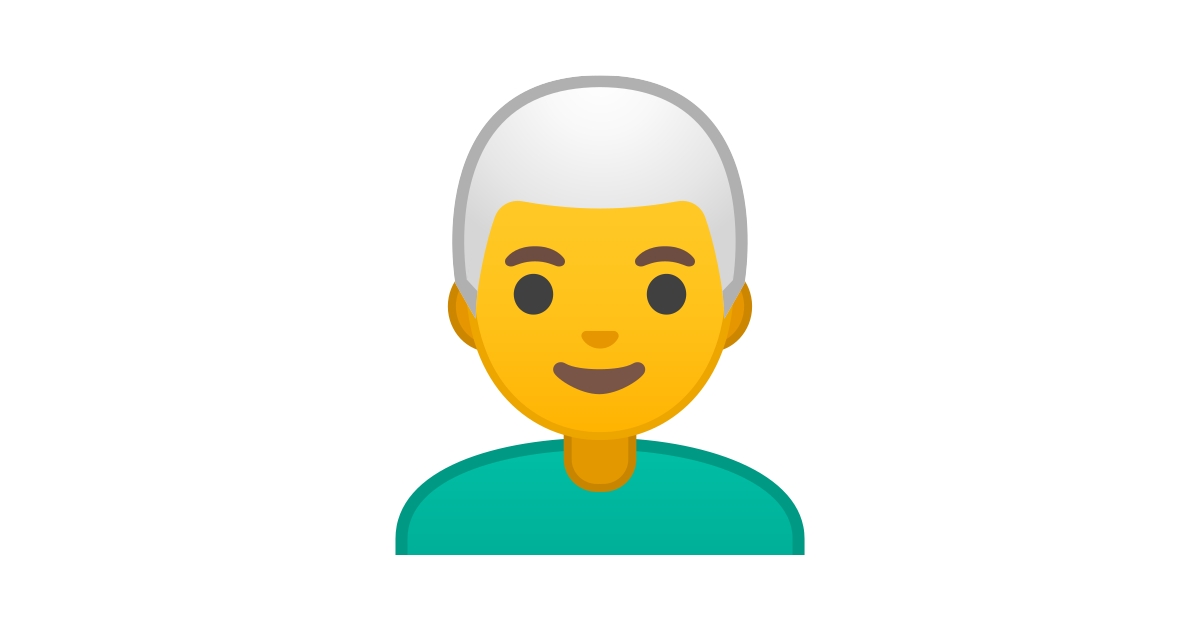 👨‍🦳 Homme : Cheveux Blancs Emoji