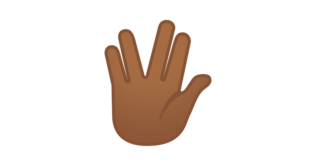 🖖🏾 vulkanischer Gruß: mitteldunkle Hautfarbe-Emoji