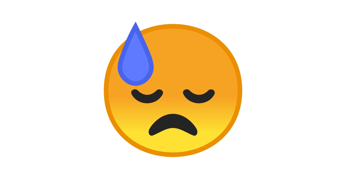 😓 bedrücktes Gesicht mit Schweiß-Emoji