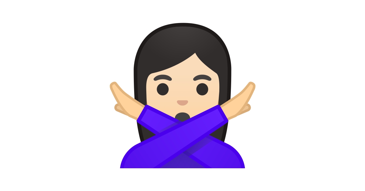 🙅🏻‍♀️ Femme Faisant Un Geste D’interdiction : Peau Claire Emoji