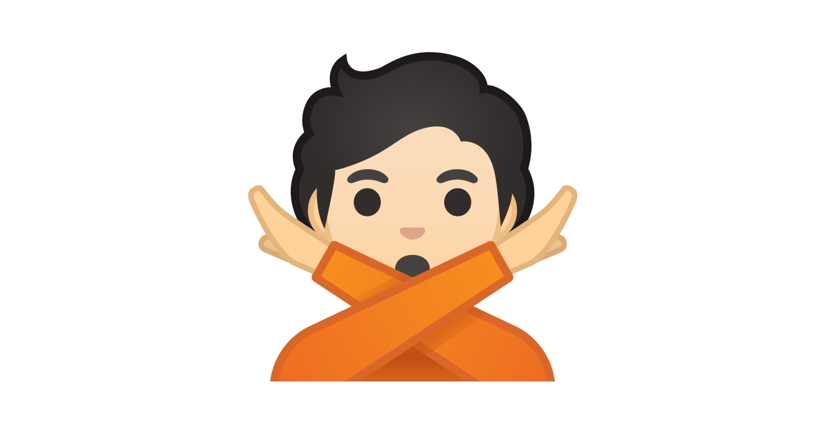 🙅🏻 Personne Faisant Un Geste D’interdiction : Peau Claire Emoji