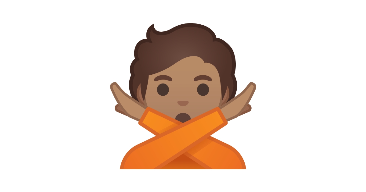🙅🏽 Personne Faisant Un Geste D’interdiction : Peau Légèrement Mate Emoji