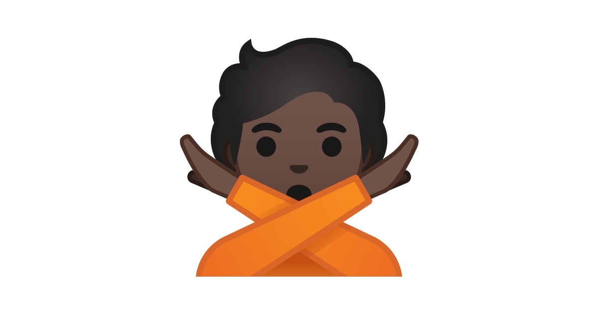 🙅🏿 Personne Faisant Un Geste D’interdiction : Peau Foncée Emoji