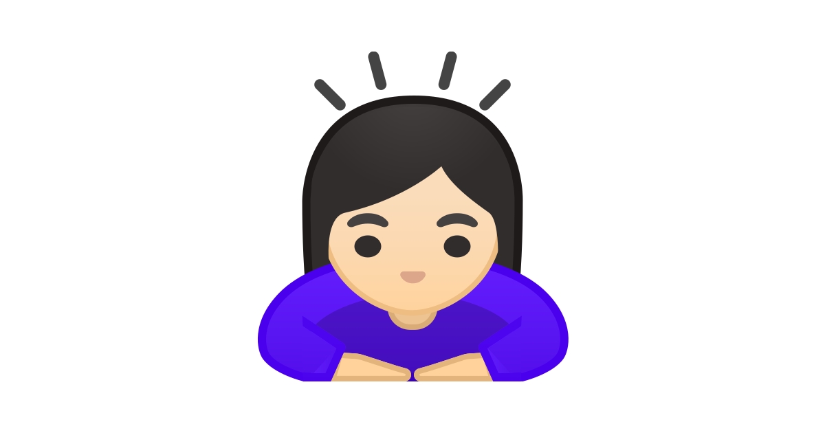🙇🏻‍♀️ Woman Bowing: Light Skin Tone Emoji