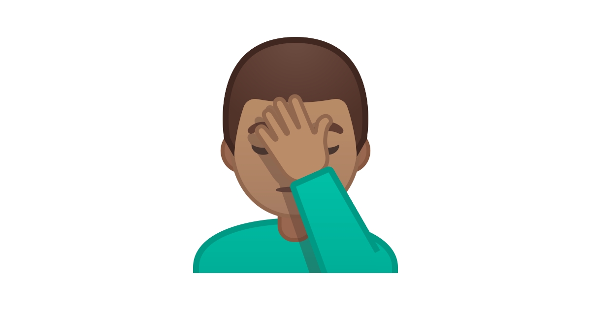 🤦🏽♂️ Man Facepalming Medium Skin Tone Emoji