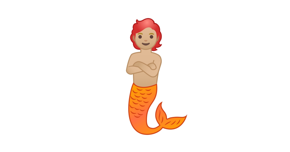 🧜🏼 Persona Sirena: Tono De Piel Claro Medio Emoji