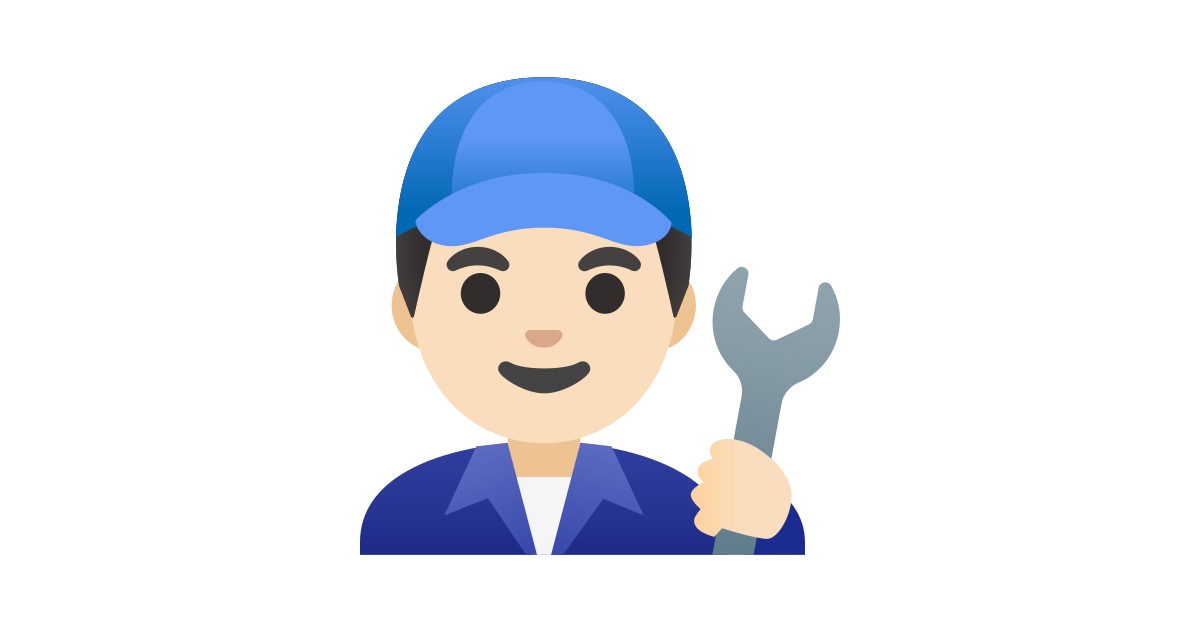 👨🏻‍🔧 Man Mechanic: Light Skin Tone Emoji