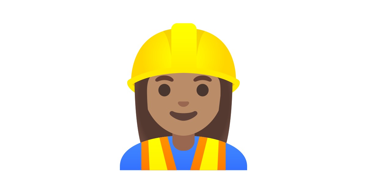 👷🏽‍♀️ Woman Construction Worker: Medium Skin Tone Emoji