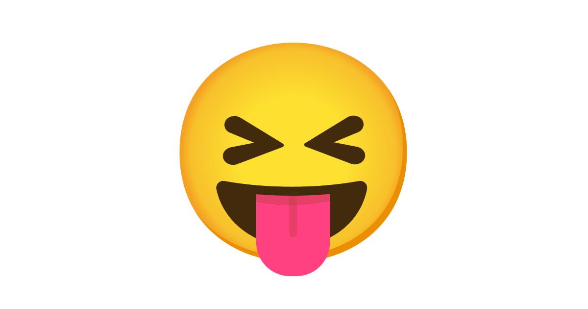 😝 Gesicht mit herausgestreckter Zunge und zusammengekniffenen Augen-Emoji