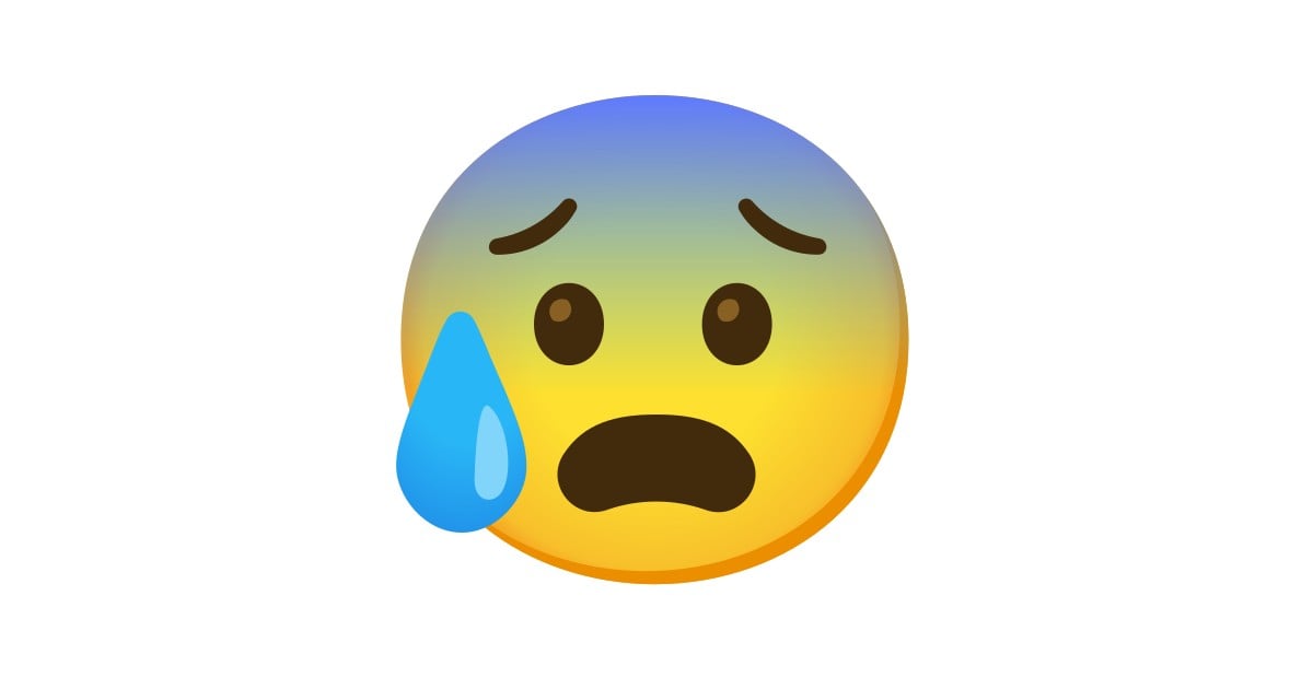 😰 Visage Anxieux Avec Goutte De Sueur Emoji