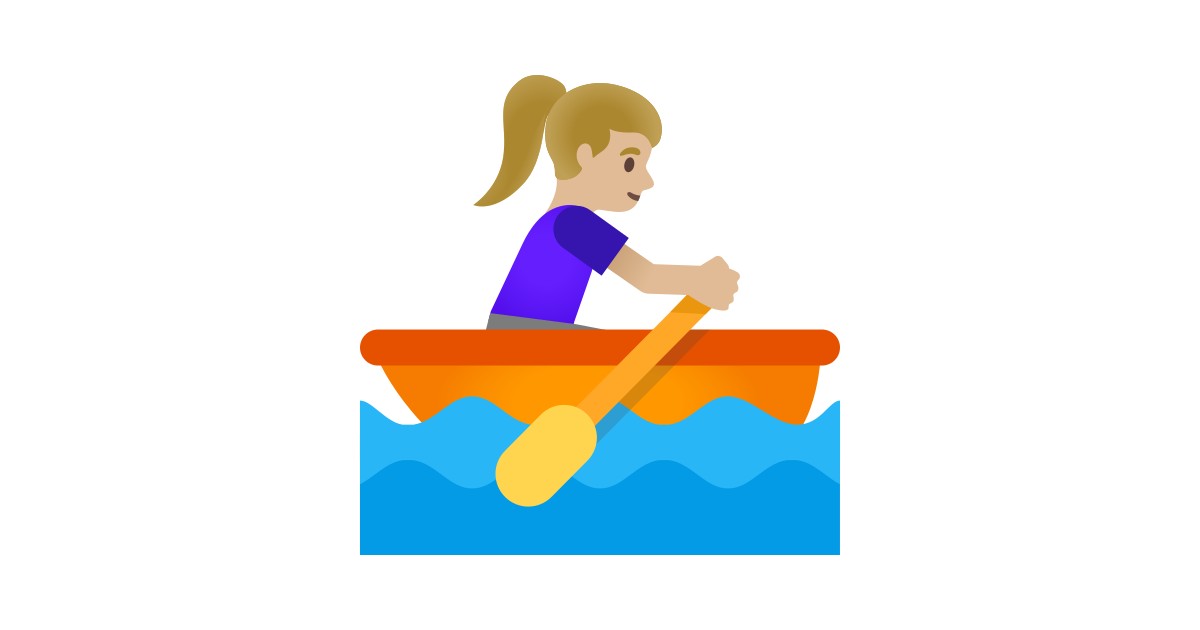 🚣🏼‍♀️ Woman Rowing Boat: Medium-light Skin Tone Emoji