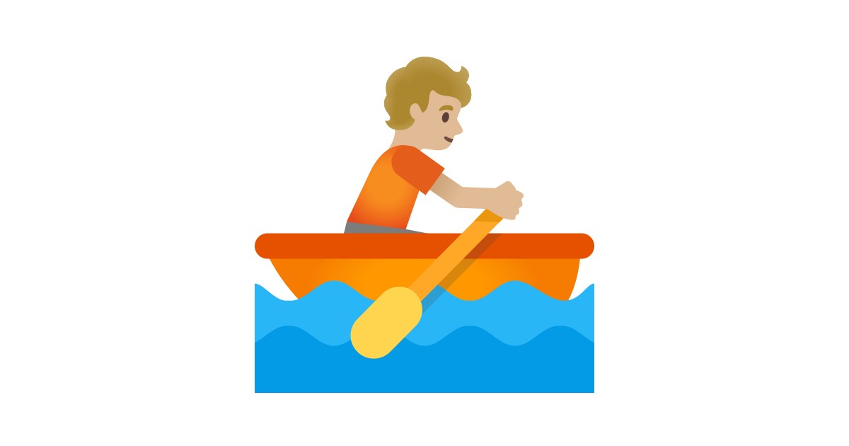🚣🏼 Person Rowing Boat: Medium-light Skin Tone Emoji