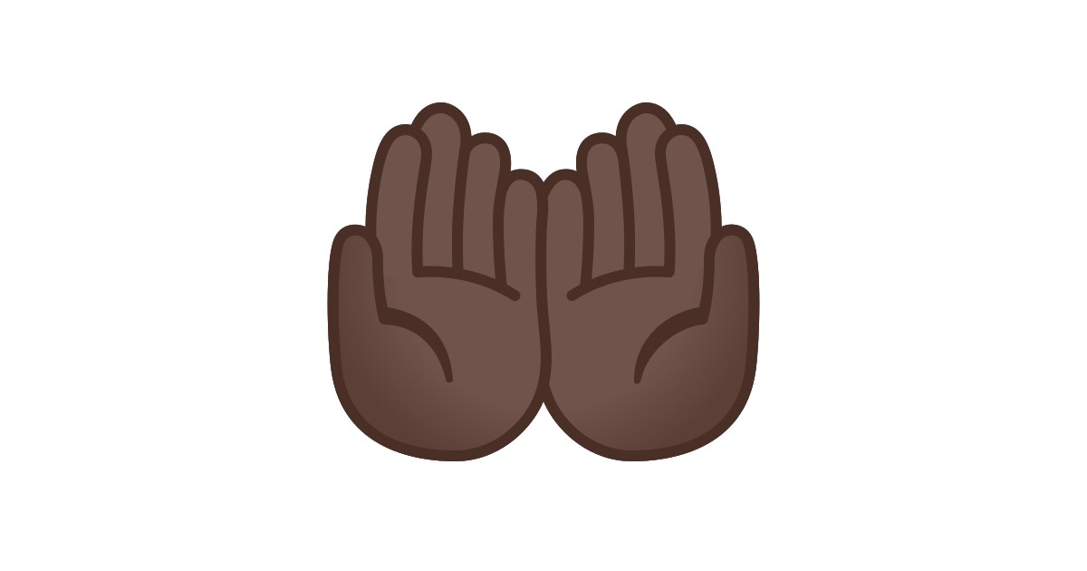 🤲🏿 Mani Unite In Alto: Carnagione Scura Emoji