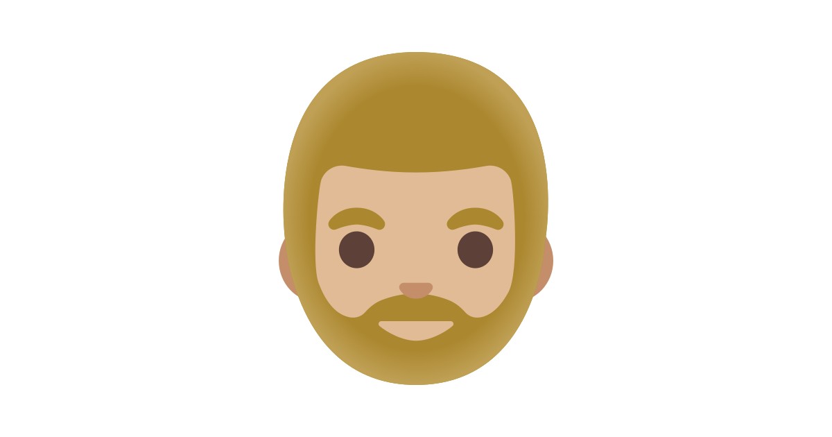 🧔🏼 Man: Medium-light Skin Tone, Beard Emoji