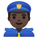 👮🏿 Police Officer: Dark Skin Tone Emoji