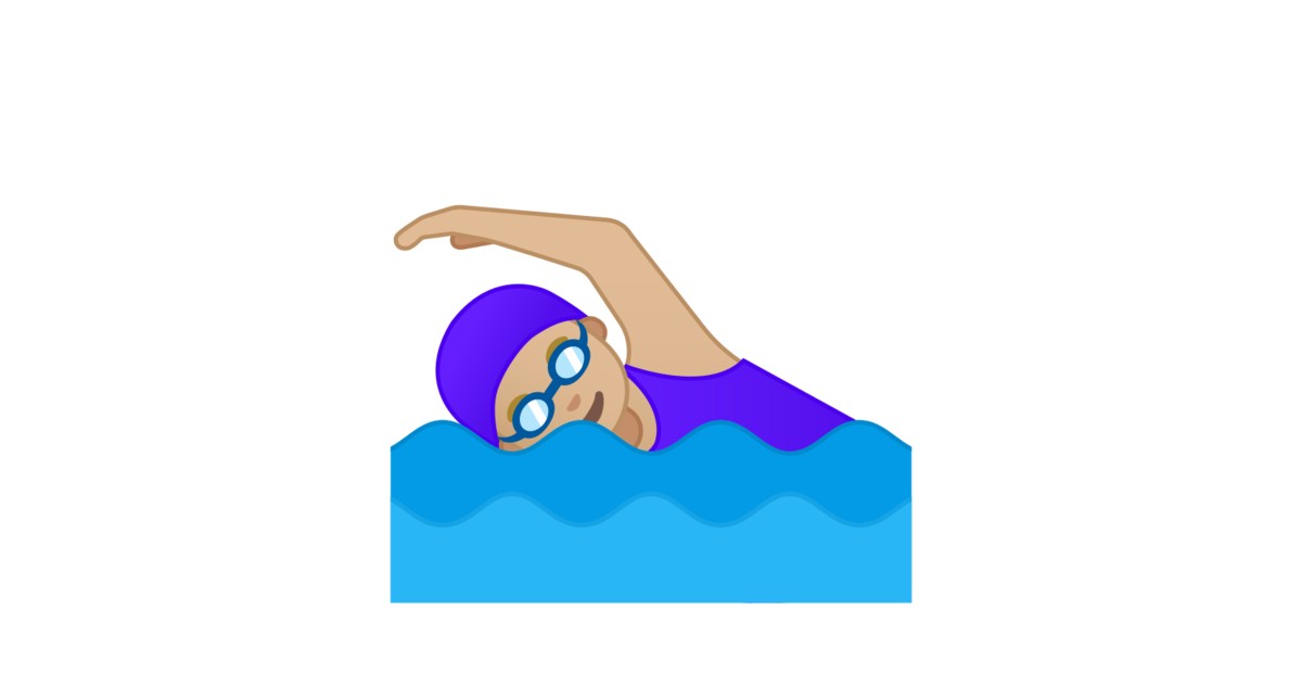 🏊🏼‍♀️ Mujer Nadando: Tono De Piel Claro Medio Emoji