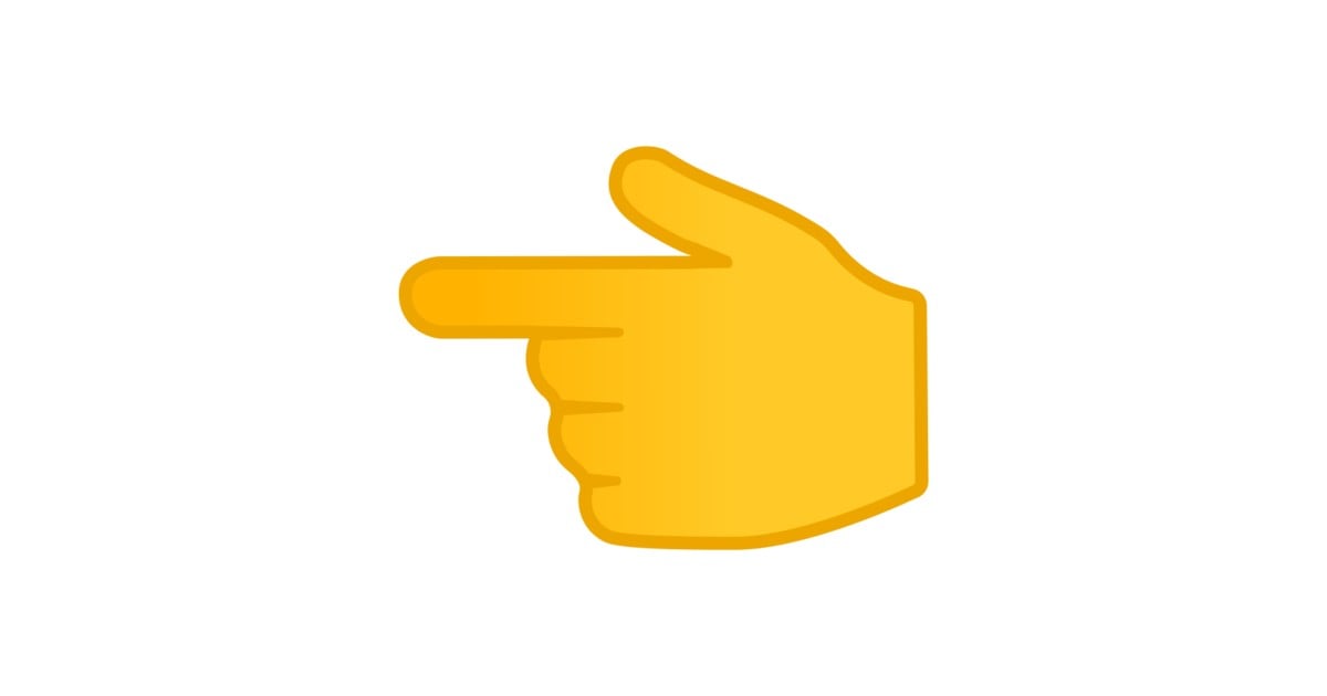 👈 Dorso Da Mão Com Dedo Indicador Apontando Para A Esquerda Emoji