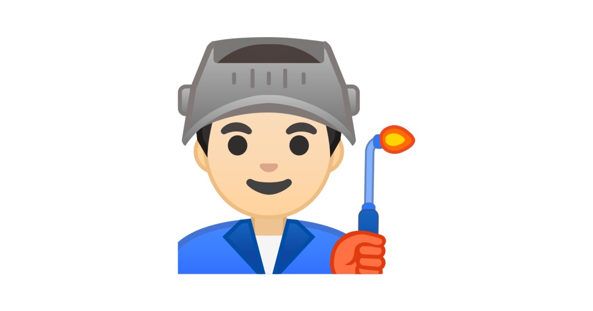 👨🏻‍🏭 Ouvrier : Peau Claire Emoji