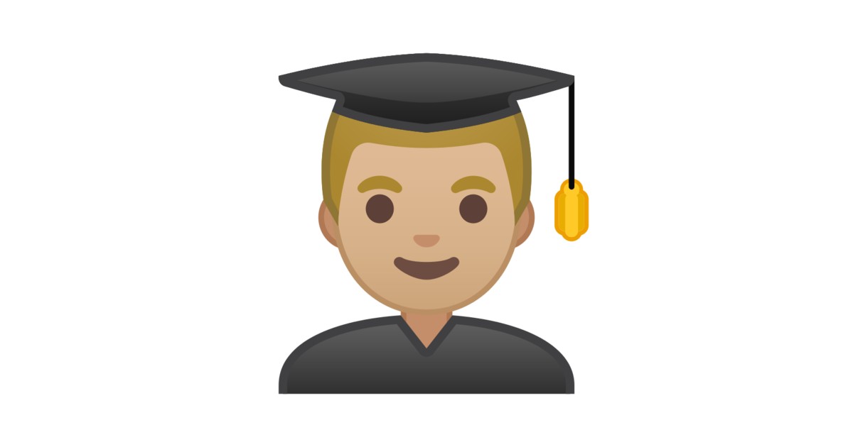 👨🏼‍🎓 Estudante: Pele Morena Clara Emoji