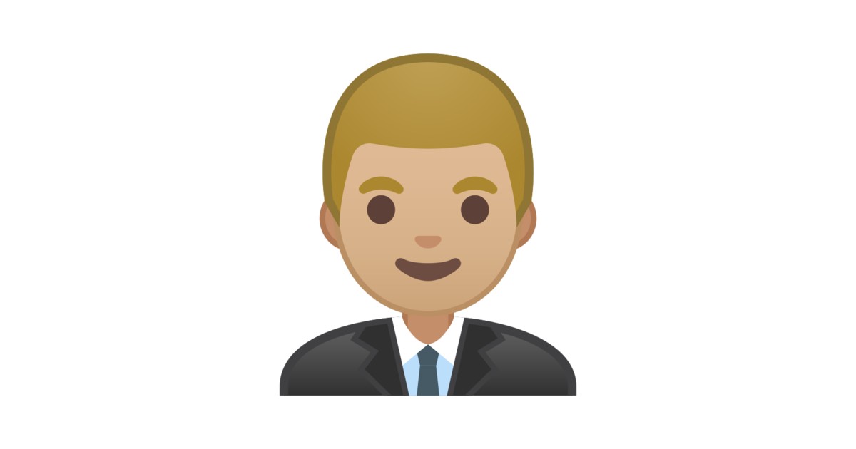 👨🏼‍💼 Büroangestellter: mittelhelle Hautfarbe-Emoji