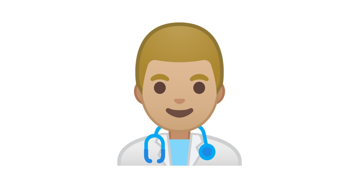 👨🏼‍⚕️ Professionnel De La Santé : Peau Moyennement Claire Emoji