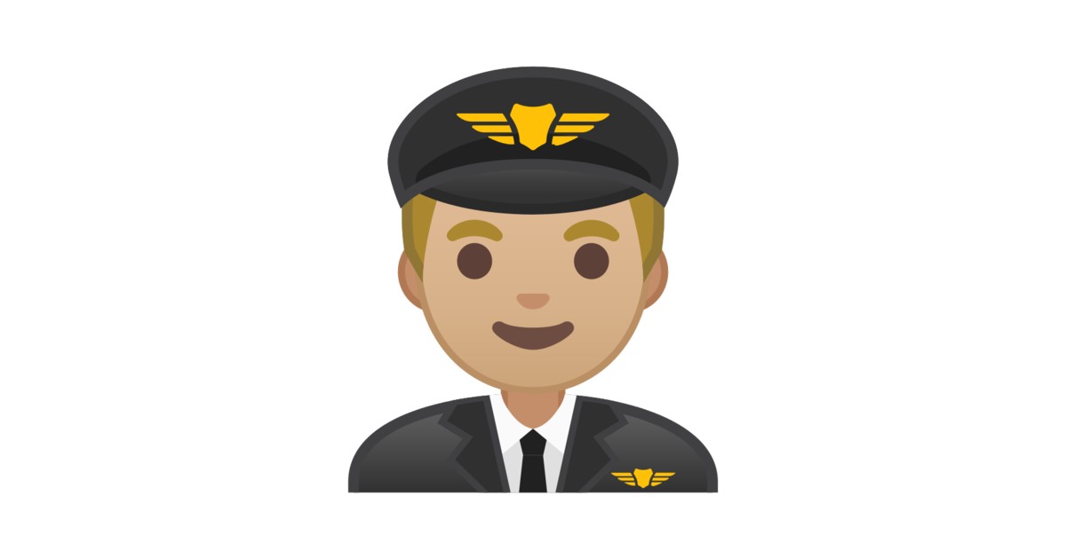 👨🏼‍ ️ Pilot: mittelhelle Hautfarbe-Emoji