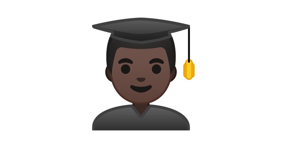 👨🏿‍🎓 Studente: Carnagione Scura Emoji