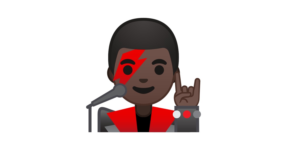 👨🏿‍🎤 Sänger: dunkle Hautfarbe-Emoji