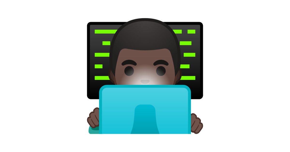 👨🏿‍💻 Tecnólogo: Pele Escura Emoji