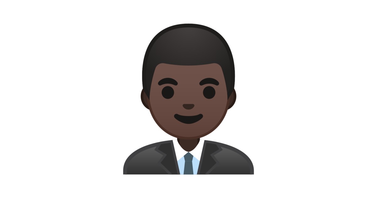 👨🏿‍💼 Employé De Bureau : Peau Foncée Emoji