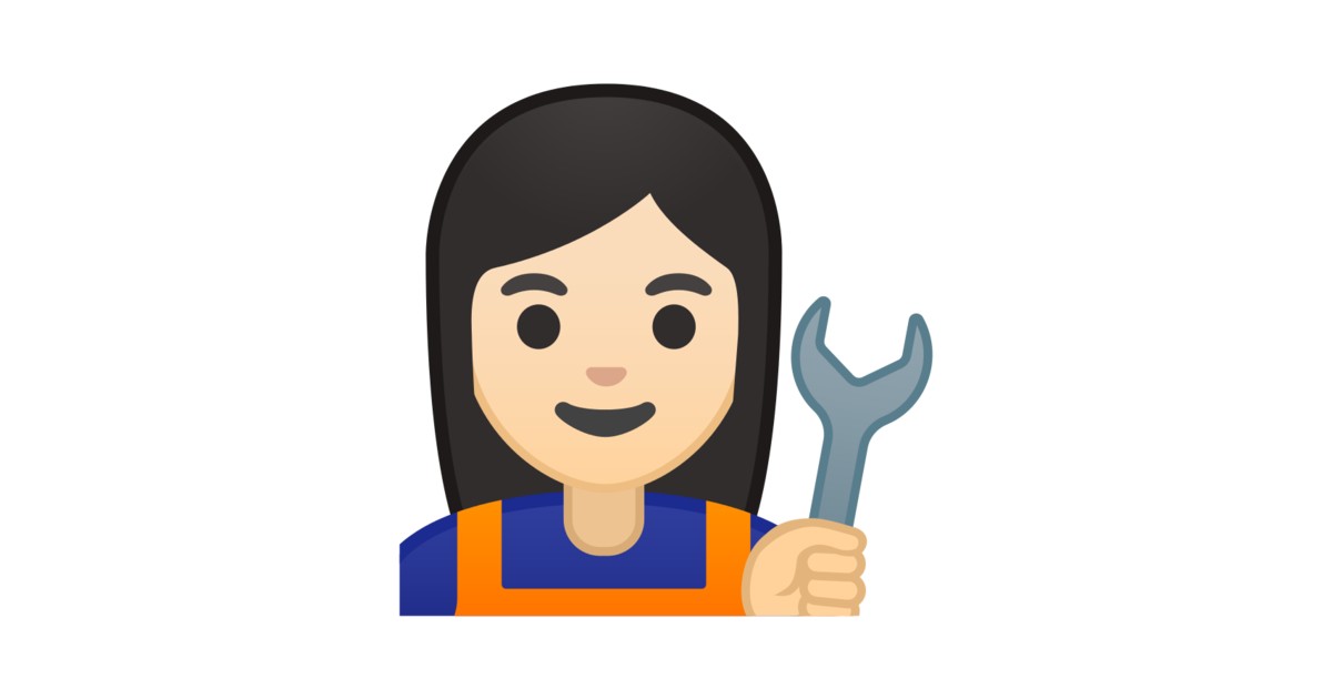 👩🏻‍🔧 Mecânica: Pele Clara Emoji