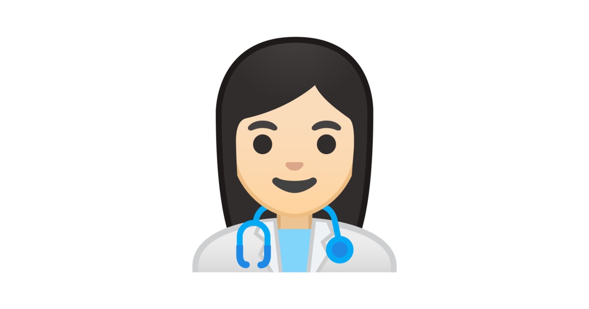 👩🏻‍⚕️ Professionnelle De La Santé : Peau Claire Emoji
