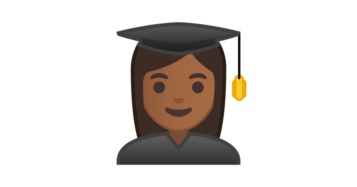 👩🏾‍🎓 Estudiante Mujer: Tono De Piel Oscuro Medio Emoji