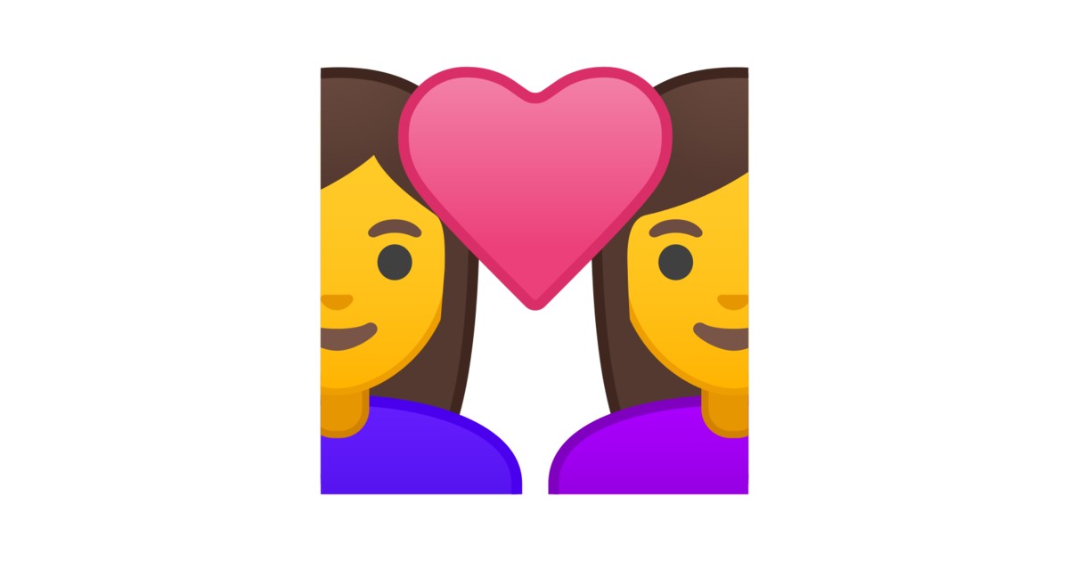 👩‍ ️‍👩 Liebespaar: Frau, Frau-Emoji