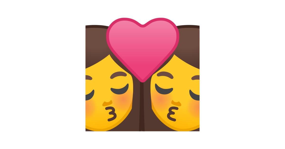 👩‍ ️‍💋‍👩 sich küssendes Paar: Frau, Frau-Emoji
