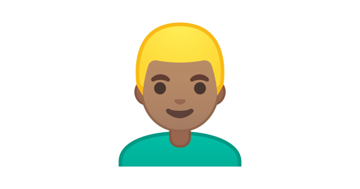 👱🏽 Personne Blonde : Peau Légèrement Mate Emoji