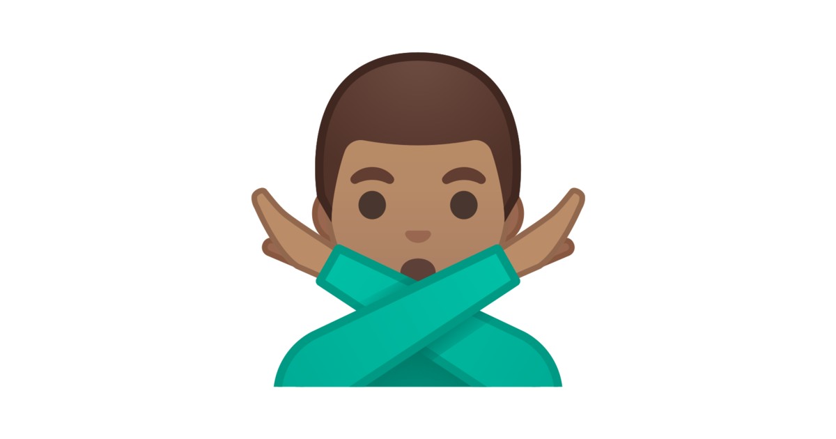 🙅🏽‍♂️ Man Gesturing NO: Medium Skin Tone Emoji