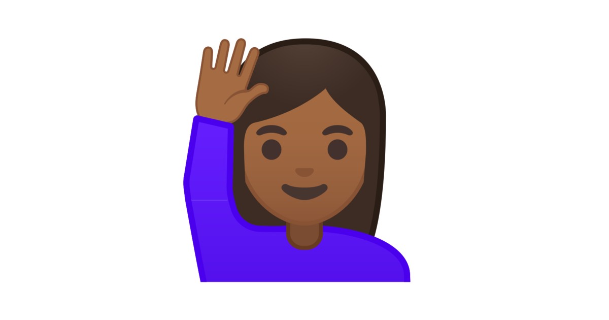 🙋🏾 Person Raising Hand: Medium-dark Skin Tone Emoji