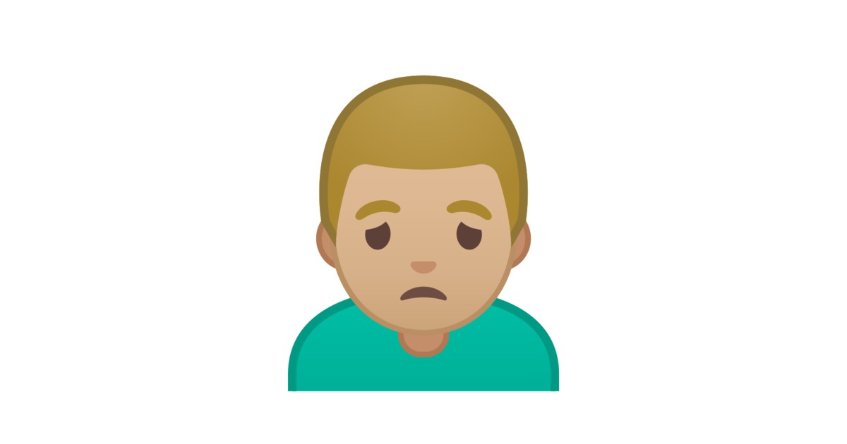 🙍🏼‍♂️ Homme Fronçant Les Sourcils : Peau Moyennement Claire Emoji