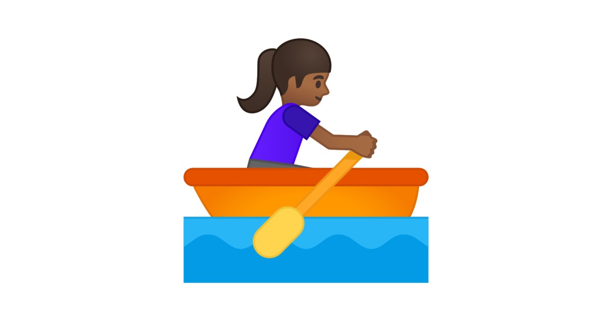 🚣🏾‍♀️ Woman Rowing Boat: Medium-dark Skin Tone Emoji