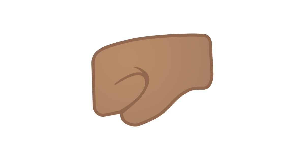 🤛🏽 Poing à Gauche : Peau Légèrement Mate Emoji