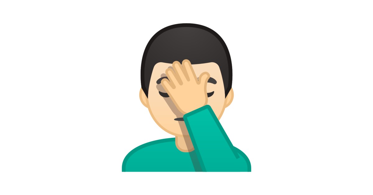 🤦🏻♂️ Man Facepalming Light Skin Tone Emoji