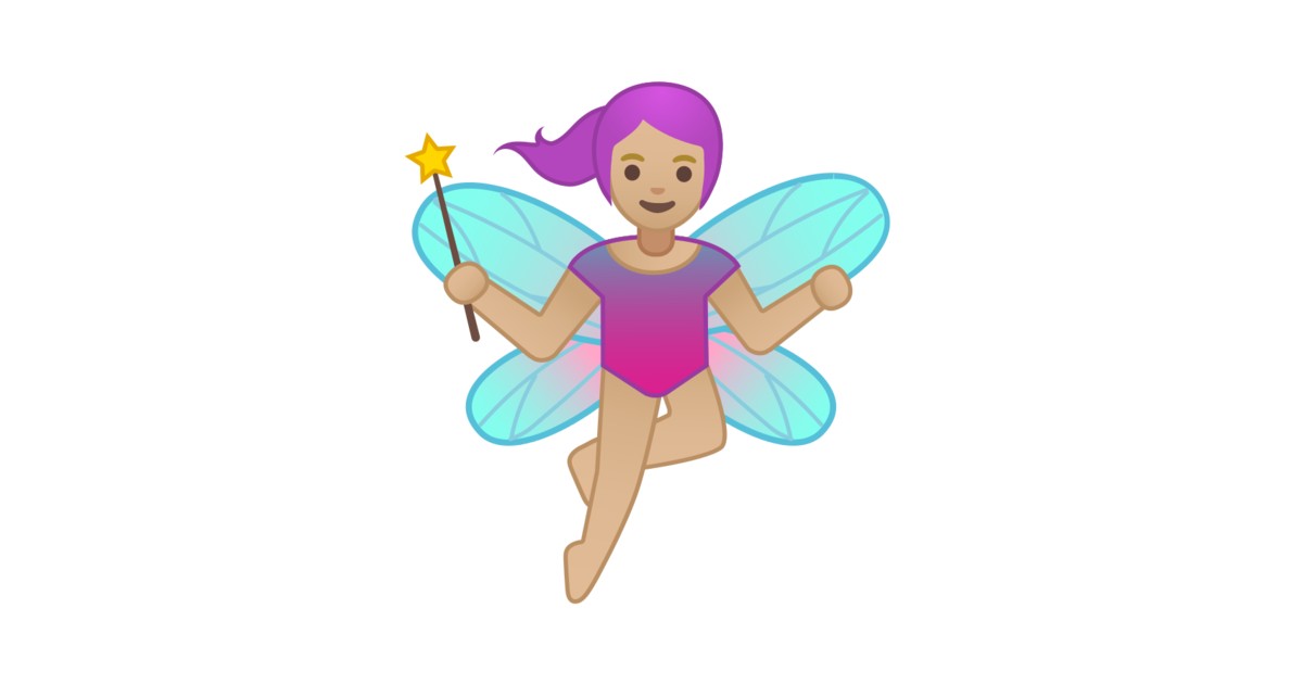 🧚🏼 Märchenfee: mittelhelle Hautfarbe-Emoji | "Fee, Märchenfee: Hauttyp 3"