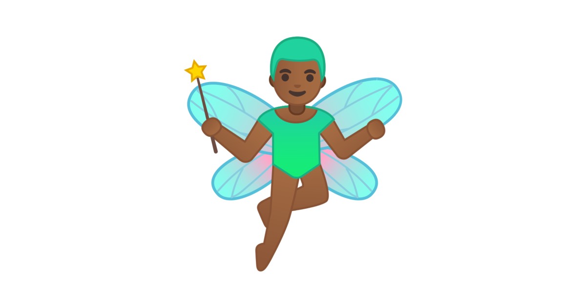 🧚🏾‍♂️ Homem Fada: Pele Morena Escura Emoji | "Homem Fada: Pele Escura ...