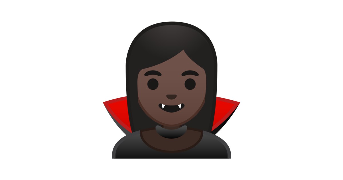 🧛🏿 Vampire: Dark Skin Tone Emoji