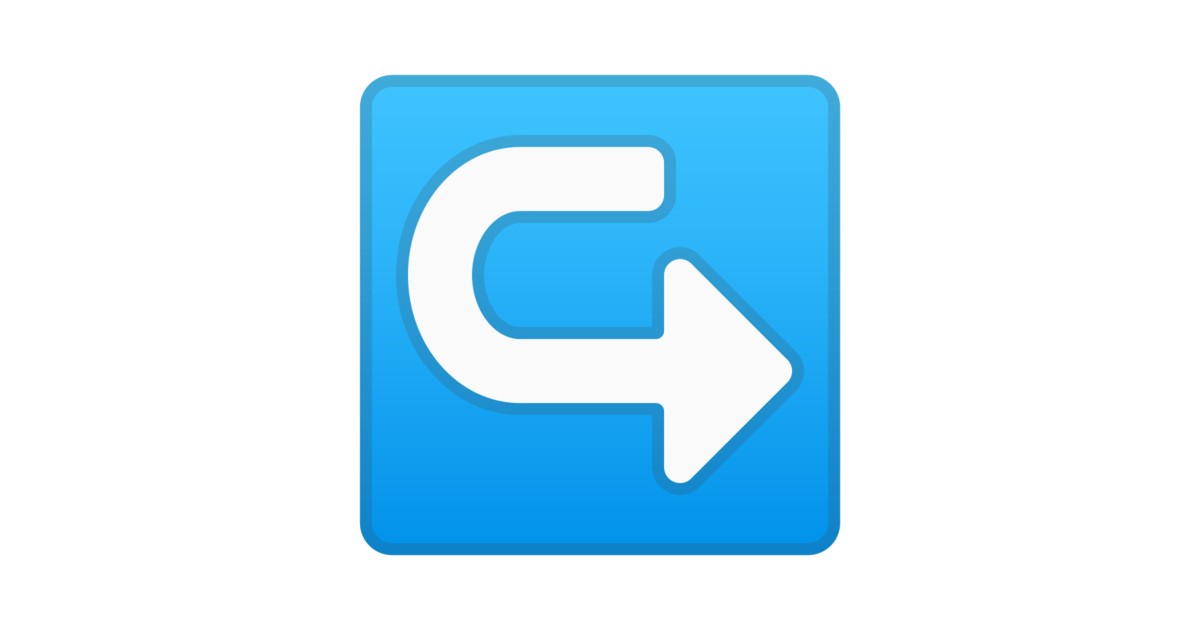 ↪️ Flèche Courbe Droite Emoji