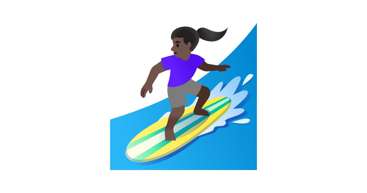 🏄🏿‍♀️ Woman Surfing: Dark Skin Tone Emoji